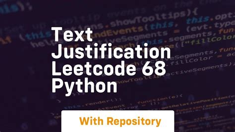 Text Justification Leetcode 68 Python Youtube