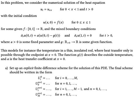 Solved In This Problem We Consider The Numerical Solution Chegg Com