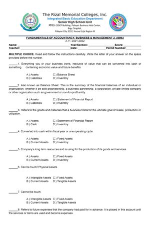 TQ GAS 1 Exam Humanities Test Test Question And Table Of Specification Three Types Of Exam