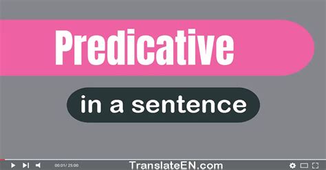 Predicative In A Sentence