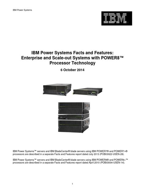 Ibm Power8 Systems Facts And Features 10062014 Pdf Computer Data Storage Office