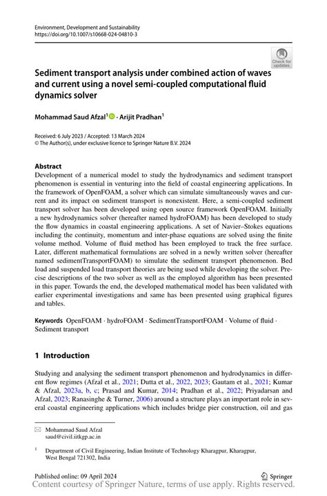 Sediment Transport Analysis Under Combined Action Of Waves And Current Using A Novel Semi