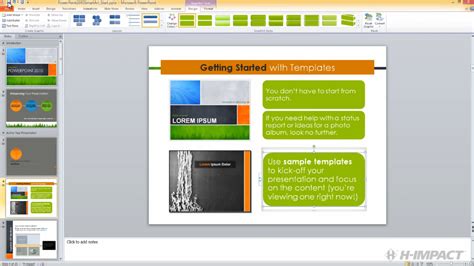 h impact videos v 116 powerpoint 2010 simple transitions and animations