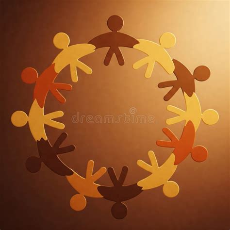 A Circle Of Unity Of Multi Colored Figures Of People Stock Illustration Illustration Of