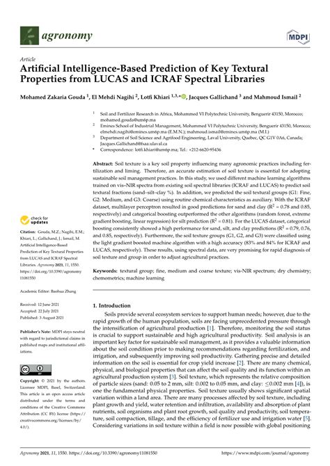 Artificial Intelligence Based Prediction Of Key Textural Properties From Lucas And Icraf