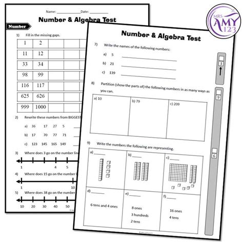 Year 1 Maths Number And Algebra Test Pack Australian Curriculum Algebra Test Algebra