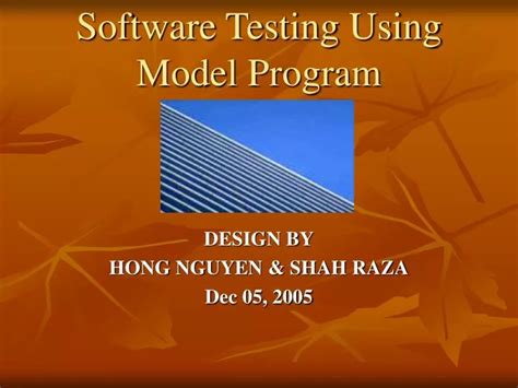 Ppt Software Testing Using Model Program Powerpoint Presentation Free Download Id2915551