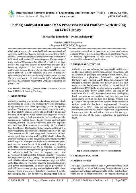 Irjet Porting Android 80 Onto Imx6 Processor Based Platform With Driving An Lvds Display Pdf