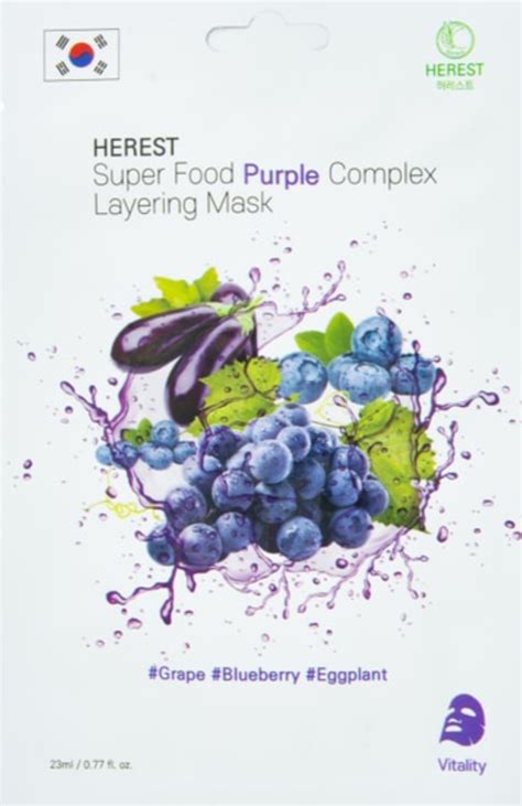 Тканевая маска для лица HEREST Super Food Purple Complex Layering Mask ...
