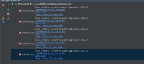 Error 42 13 Failed To Resolve Android Support Appcompat V7 26 0