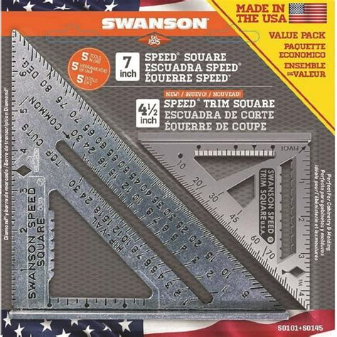 Swanson 1225 In L X 875 In H Plastic Speed Square Orange