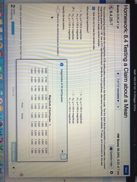 solved the accompanying data table lists the magnitudes of