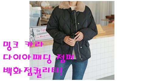 부드러운 밍크 카라 페이크퍼 다이아 패딩 숏 점퍼 보웬 블룸 Youtube