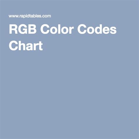 Rgb Color Codes Chart Rgb Color Codes Color Coding Coding