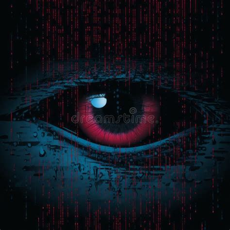 An Eye Is Shown In Front Of A Binary Code Stock Illustration