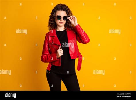 Portrait Of Her She Nice Attractive Content Serious Wavy Haired Girl