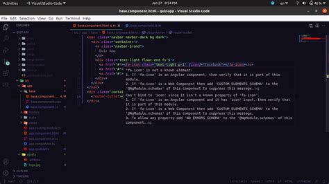 Angular Vscode Fake Error Fa Icon Is Not A Known Element Stack