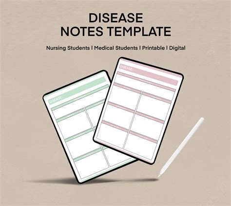 Disease Notes Template Pathology Study Template Nursing Study