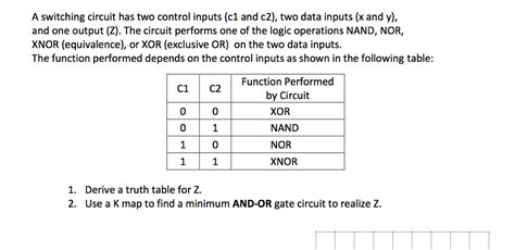 solved a switching circuit has two control inputs c1 and