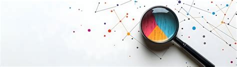 Graph And Magnifying Glass Isolated On A White Background An Analytical Abstract Vector