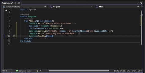 Tutorial Create Simple Visual Basic Console Apps Visual Studio