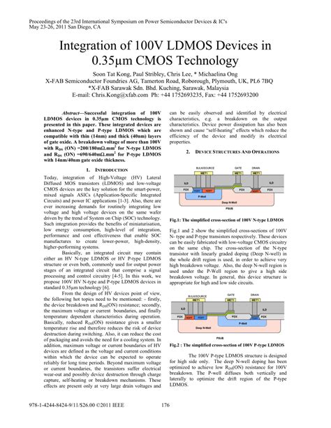 PDF Integration of 100V LDMOS devices in 0 35μm CMOS technology