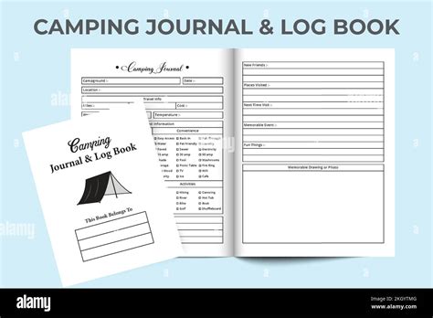 Camping Journal Log Book Kdp Interior Camp Information Tracker And