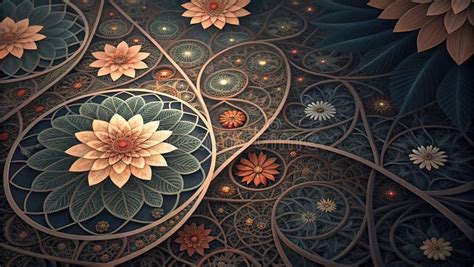 Abstract Arithmetic Manifold Floral Isolated Background Stock Illustration Illustration Of