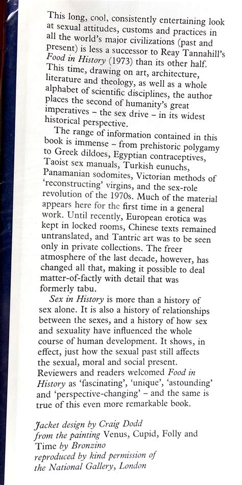 Sex In History By Tannahill Reay Near Fine Hardcover 1980 First