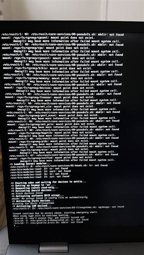 suddenly runit core services fails on boot r voidlinux