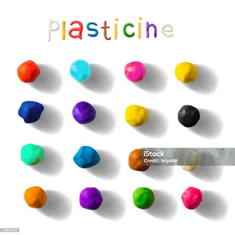 색상 흰색 배경에 고립 된 플라스 티 신 세트 3 차원 벡터 일러스트 레이 션 4 5세에 대한 스톡 벡터 아트 및 기타 이미지 4 5세 6 7 살 개념 Istock