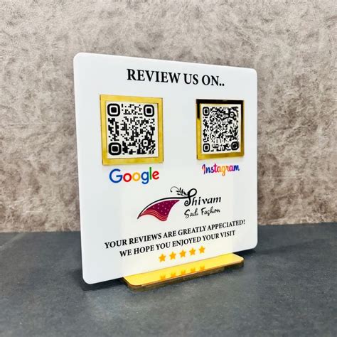 Personalised Qr Code Scanner Frame Wooden Acrylic Standee Frame