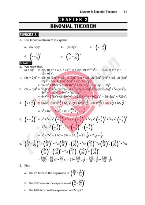 Permutation Combination And Binomial Theorem Important Question Solution For Grade 12 Neb