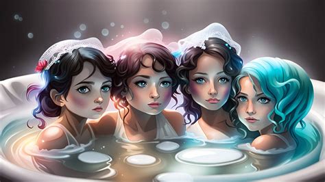 Girls In A Hot Tub By Serendigity Art On Deviantart