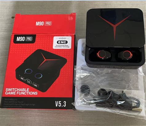 Gaming Headset M True Wireless Stereo HiFi Earbuds Bluetooth Earphone Mic LED In Ear