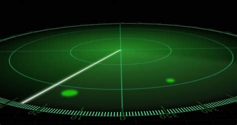 digital radar screen detecting moving objects in dark environment