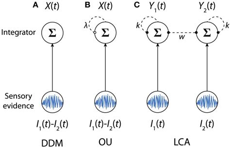 The Sequential Sampling Models For 2afc Tasks A The Ddm B The Ou Download Scientific