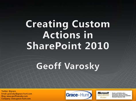 Creating Custom Actions In Sharepoint 2010
