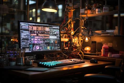 premium photo computer engineer programming software code in a tech workspace