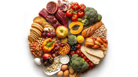 A Food Group Pie Chart Alongside A Pyramid Diagram Illustrating The