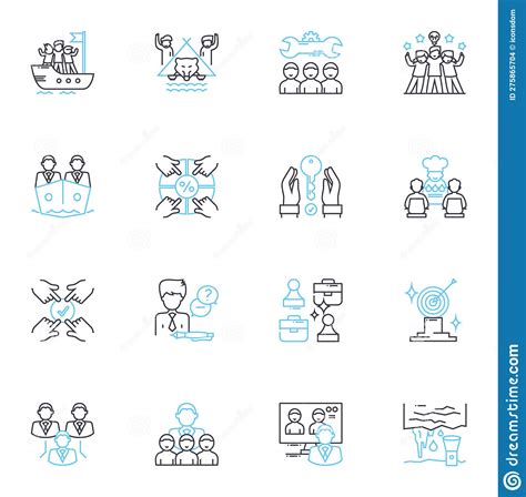 Project Management Linear Icons Set Planning Execution Scope Constraints Budgeting