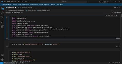 🚀 Completed Movie Rating Prediction Project With Codsoft 🎉