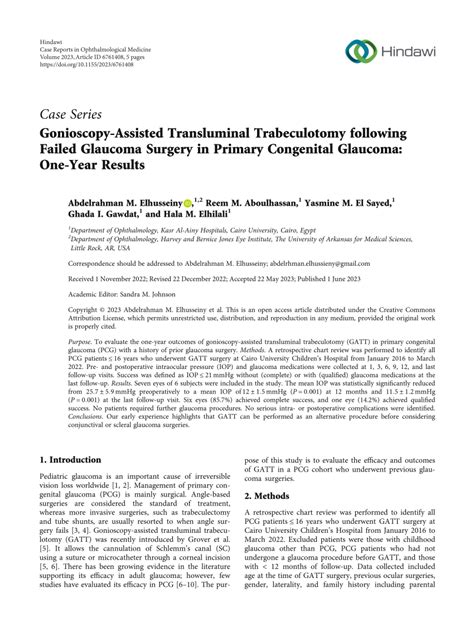 Pdf Gonioscopy Assisted Transluminal Trabeculotomy Following Failed Glaucoma Surgery In