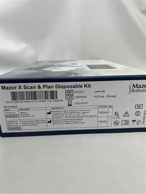 New MAZOR ROBOTICS KIT0571 04 Mazor X Scan Plan Disposable Kit Disposables General For Sale