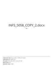INFS 5058 COPY 2 1 Pdf INFS 5058 COPY 2 Docx By Submission Date 04 Jun 2022 12 58PM UTC 0400