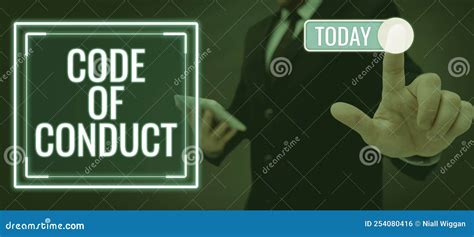 Text Caption Presenting Code Of Conduct Word For Ethics Rules Moral Codes Ethical Principles