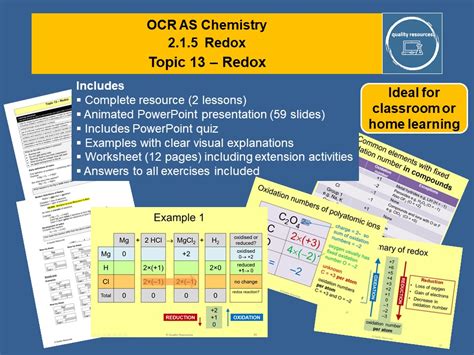 Redox Ocr As Chemistry Teaching Resources