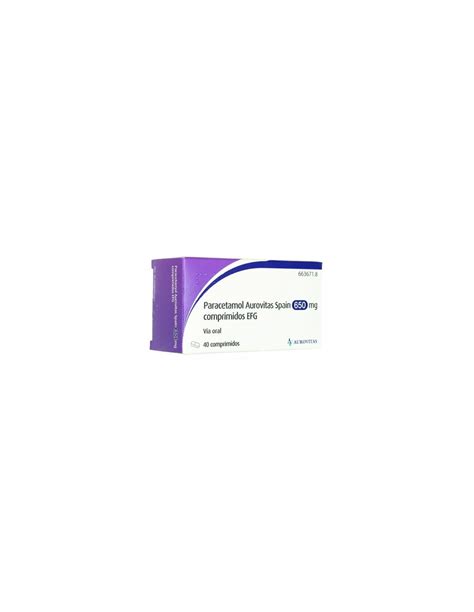 Paracetamol Aurovitas 650 Mg 40 Comprimidos Vistafarma