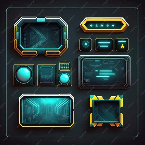 Premium Photo Design Rectangle Frame Game Ai Generated Interface Background Gui Button Element