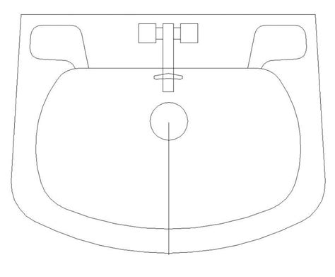 Washbasin Detail 2d View Cad Blocks Layout File Autocad Format